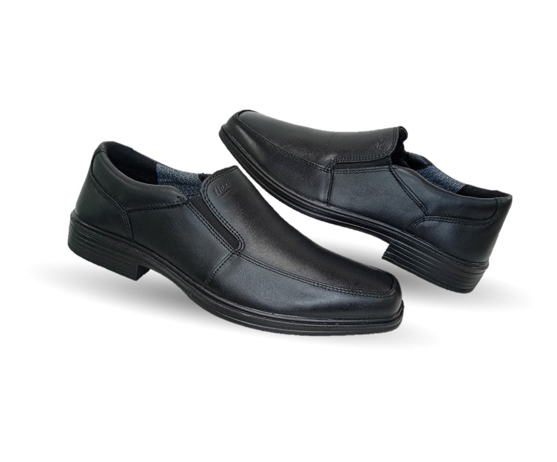 Zapato de Confort y Semivestir de piel con Shock Point Flexi 406409 Ne ...